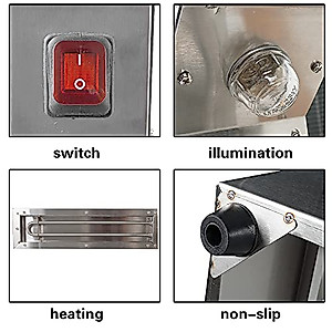 ZXMOTO French Fry Warmer Dump Station 21.6"x13.7" 1000W Commercial Electric Food Warmer Fry Heat Lamp Stainless Steel Countertop French Fry Display Warmer w/Removable Oil Filter Pan