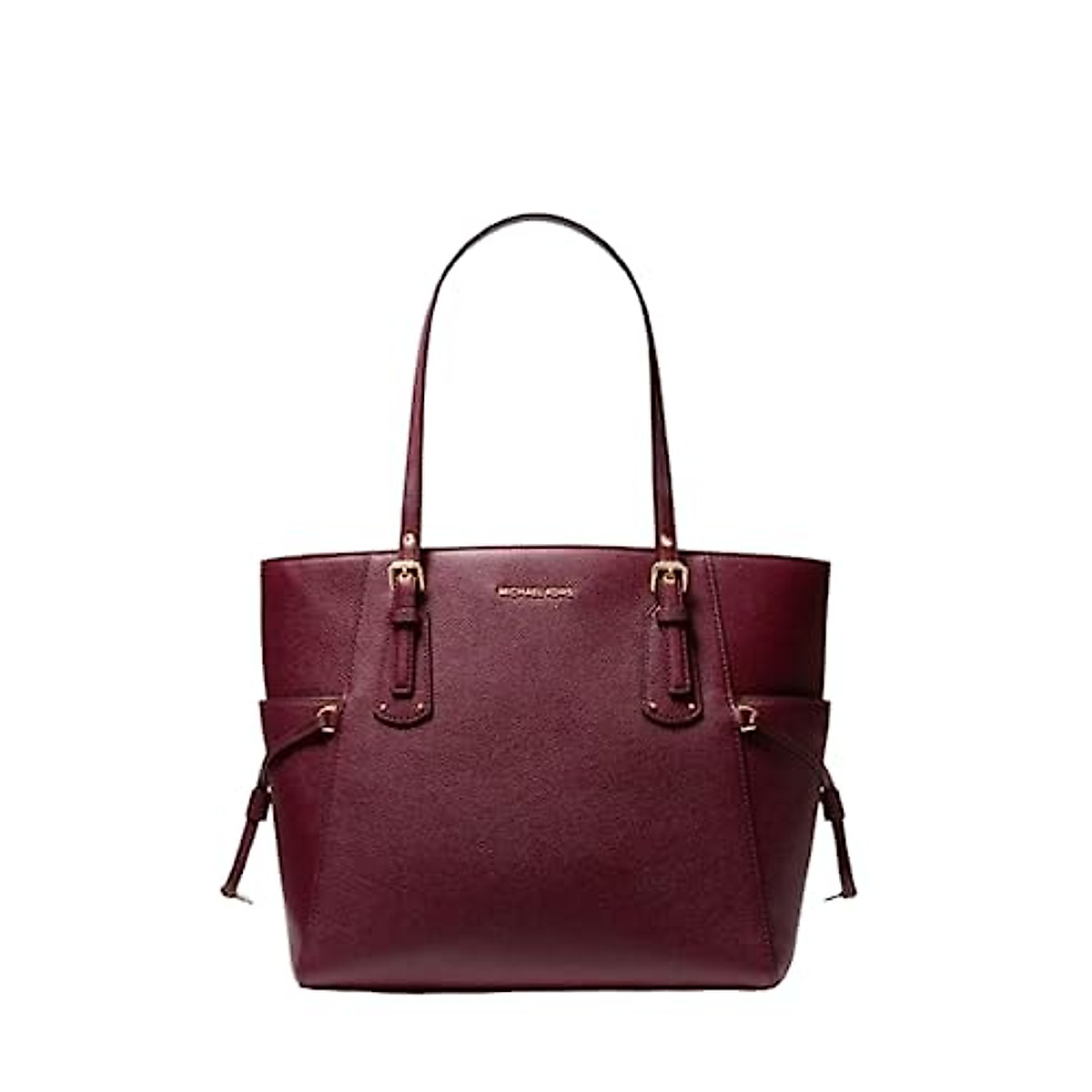 Michael Kors Voyager Small Pebbled Leather Tote Bag (Merlot)