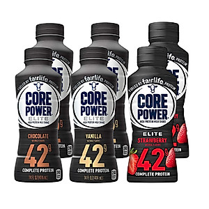 World Group Packing Solutions Fairlife Core Power Elite 42g High Protein Milk Shakes Variety 6 Pack - Vanilla, Chocolate, Strawberry - Ready to Drink for Workout Recovery, 14 Fl Oz