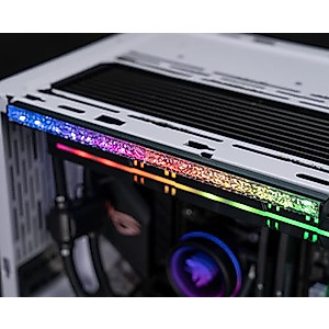 AsiaHorse Acrylic ARGB LED Strip for PC Case with 5V 3-pin ARGB LED and 4-pin Header, Compatible with Aura SYNC, Gigabyte RGB Fusion, MSI Mystic Light Sync - 5.6inches