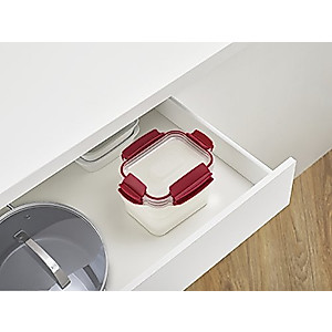 Joseph Joseph Nest Lock Plastic BPA Free Food Storage Container Set with Lockable Airtight Leakproof Lids, 6-Piece Set/37oz, Red