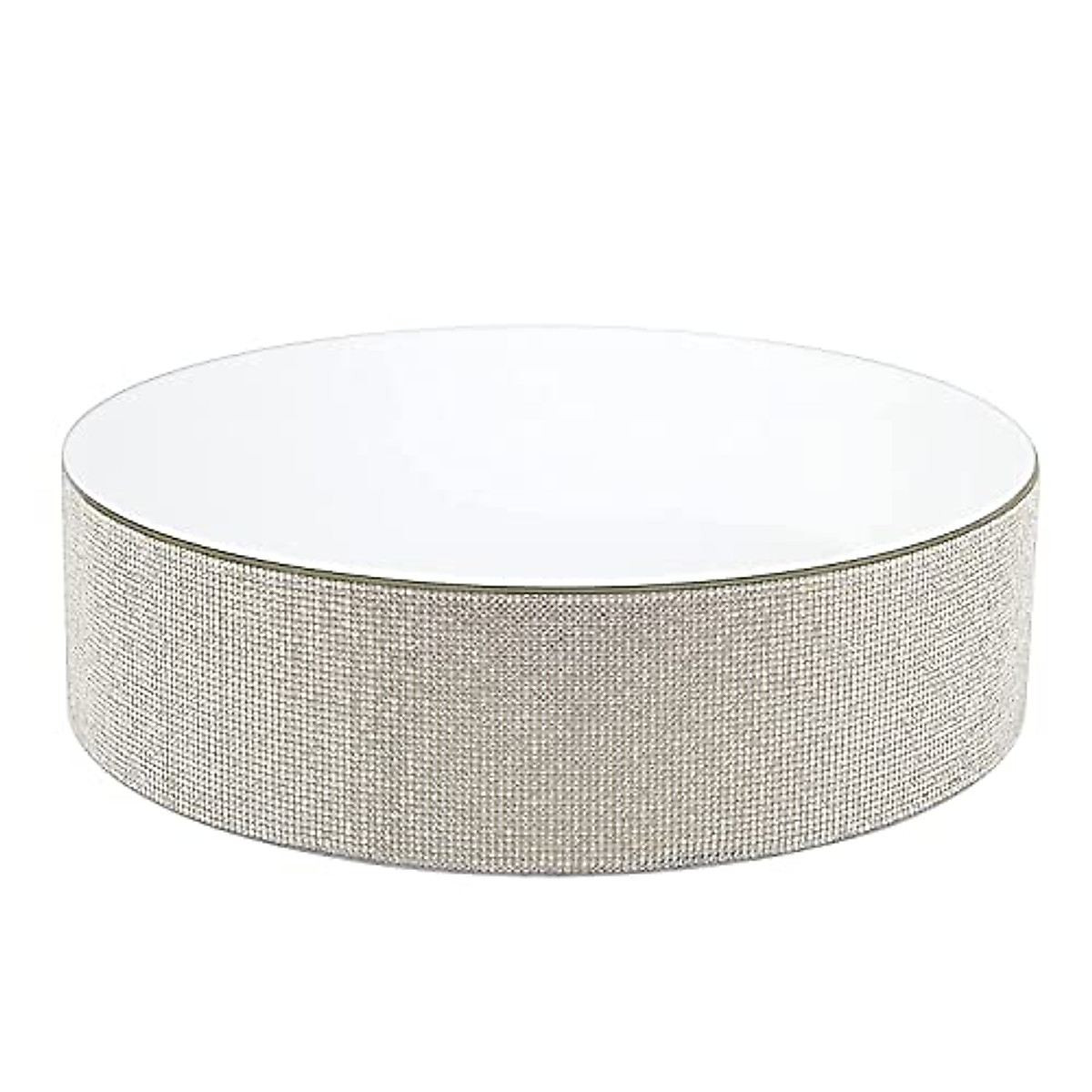 Flavorthings 16 Inches Bling Round Cake Stand Cupcake Base with Crystal Rhinestones Mirror Top, Gorgeous Cake Display Decorative Centerpiece for Wedding Parties (Silver, 16")