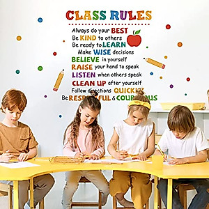 Mfault Classroom Rules Inspirational Quote Wall Decals Stickers, Motivational Sayings Kids Nursery Decoration Bedroom Art, Baby Boys Girls Toddlers Daycare School Educational Decor