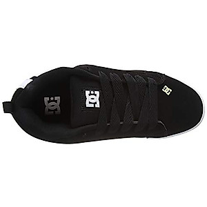 DC Men's Court Graffik Casual Low Top Skate Shoe Sneaker Skateboarding, Black, 12