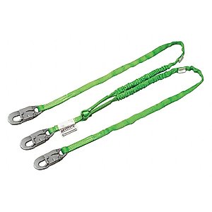 Honeywell ANSI Z359-2007 Compliant Two-Legged, 6' Web Lanyard w/3 Locking snap Hooks 232TWLS-Z7/6FTGN