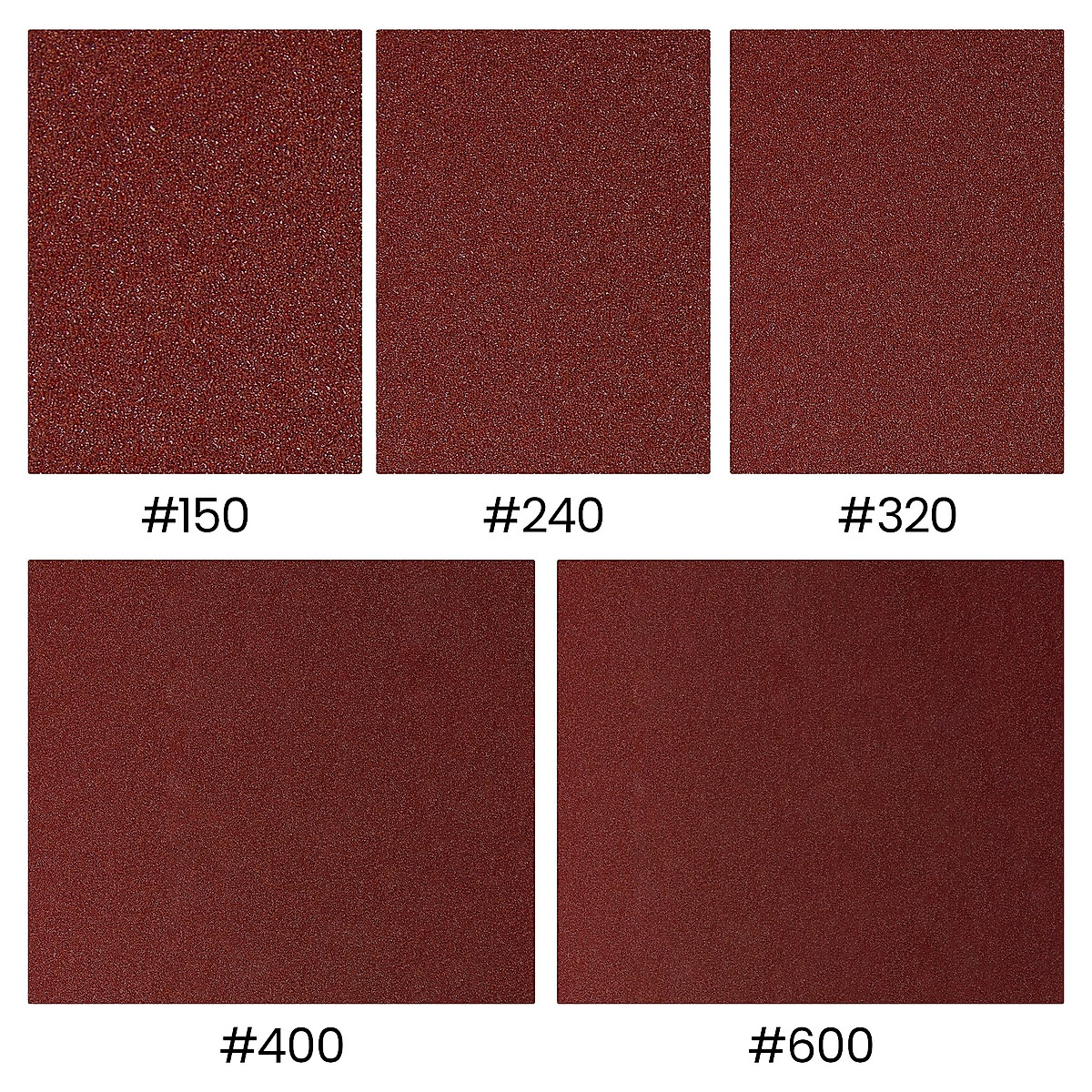 KENDO Emery Cloth Roll, 5 Grit Sandpaper Roll Assorted Sandpaper, Including 150 240 320 400 600 Grains, 6M for Woodworking, Automotive, Metal Polishing