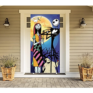 Jack Skellington Porch Sign Banner Nightmare Before Christmas Banner Party Supplies Decorations Welcome Christmas Fall Door Banner