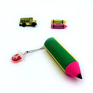 Cute USB Flash Drive - Fun USB 16GB - 16GB Storage Pen Drive - 16GB USB Drives(Yellow/Green Pencil)