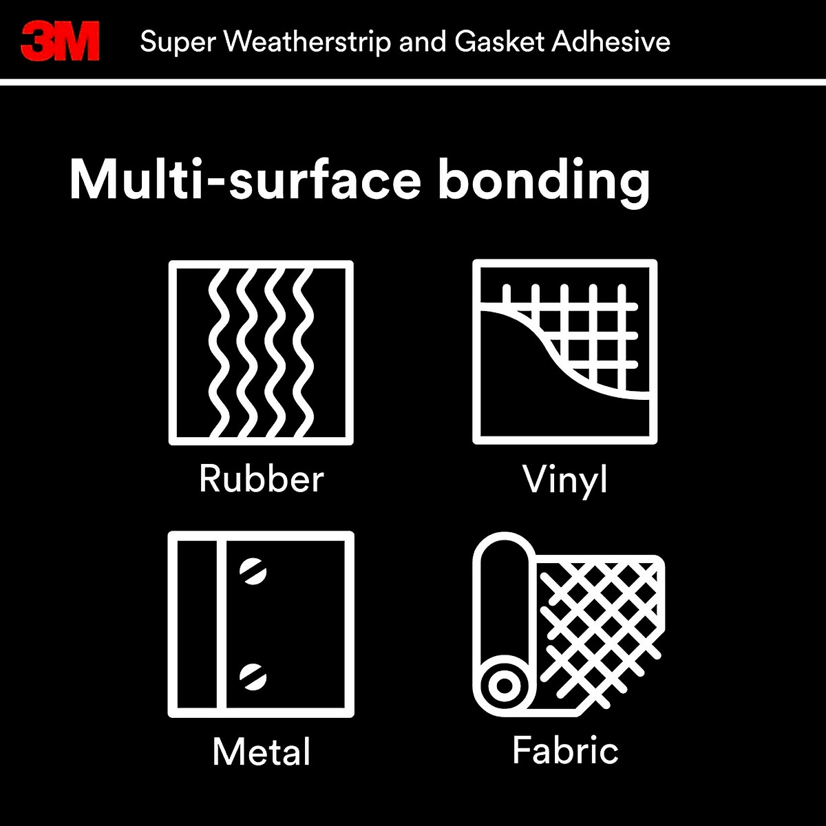 3M Black Super Weatherstrip and Gasket Adhesive, Auto Trim Adhesive, Black, 5 fl oz