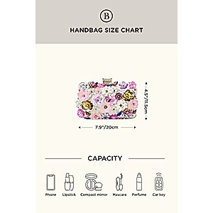 BABEYOND Flower Clutch Evening Bag - Women 3D Multicolored Beaded Shoulder Handbag Purse for 1920s Party Prom Wedding