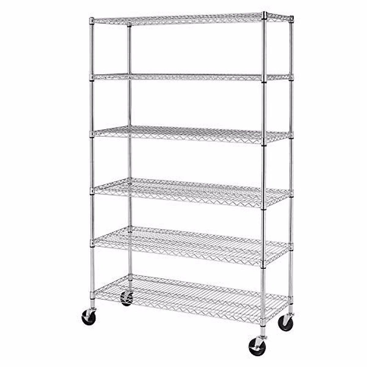 BestOffice 18x48x72 Storage Shelves Commercial Heavy Duty Metal Shelves Garage Organizer Wire Rack Shelving Storage Unit Shelf Adjustable Utility 6000 LBS Capacity,Chrome