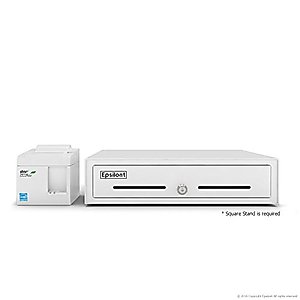 Epsilont Star Micronics TSP143III USB Receipt Printer 16" by 16" Cash Drawer 5 Bill 8 Coin Compatible with Square