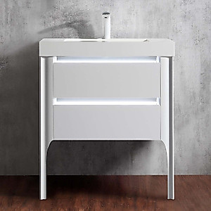Dowell 023 01 LED 24&30" Water Proof Bathroom Vanity&Resin Sink Set 18" D (30")