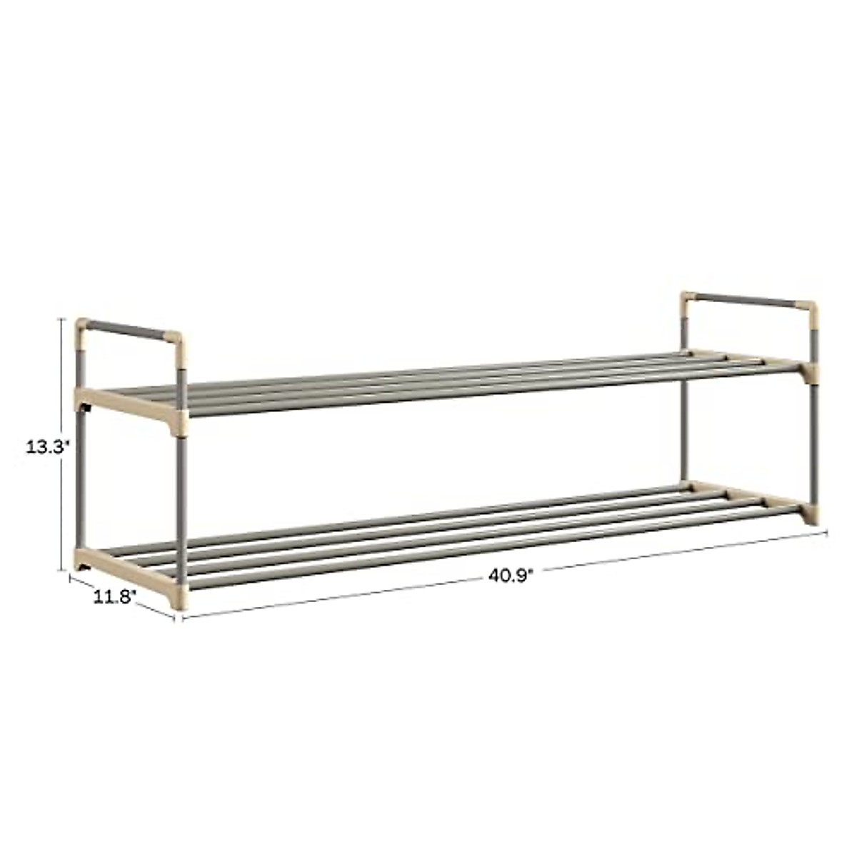 Home Complete Shoe Storage Rack, 2-Tier Organizer for Closet, Bathroom, Entryway