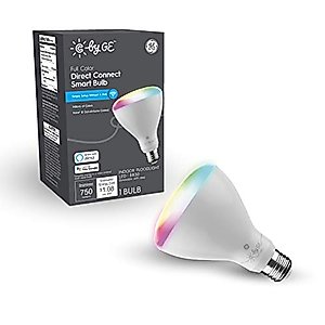 C by GE Full Color BR30 Smart LED Light Bulb, 65W Replacement, Bluetooth/Wi-Fi, Works With Alexa + Google Home without Hub (Packaging May Vary)