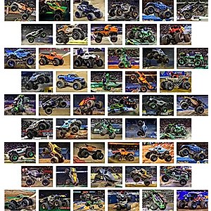 LIYA 50PCS Monster Truck Wall Collage Kit - 4x6 inch - Monster Truck Wall Decor, Posters for Boys Room, Monster Trucks Aesthetic Pictures Decorations, Monster Truck Room Decor for Boys, Monster Jam Posters for Room Bedroom Playroom Wall Art Birthday Party