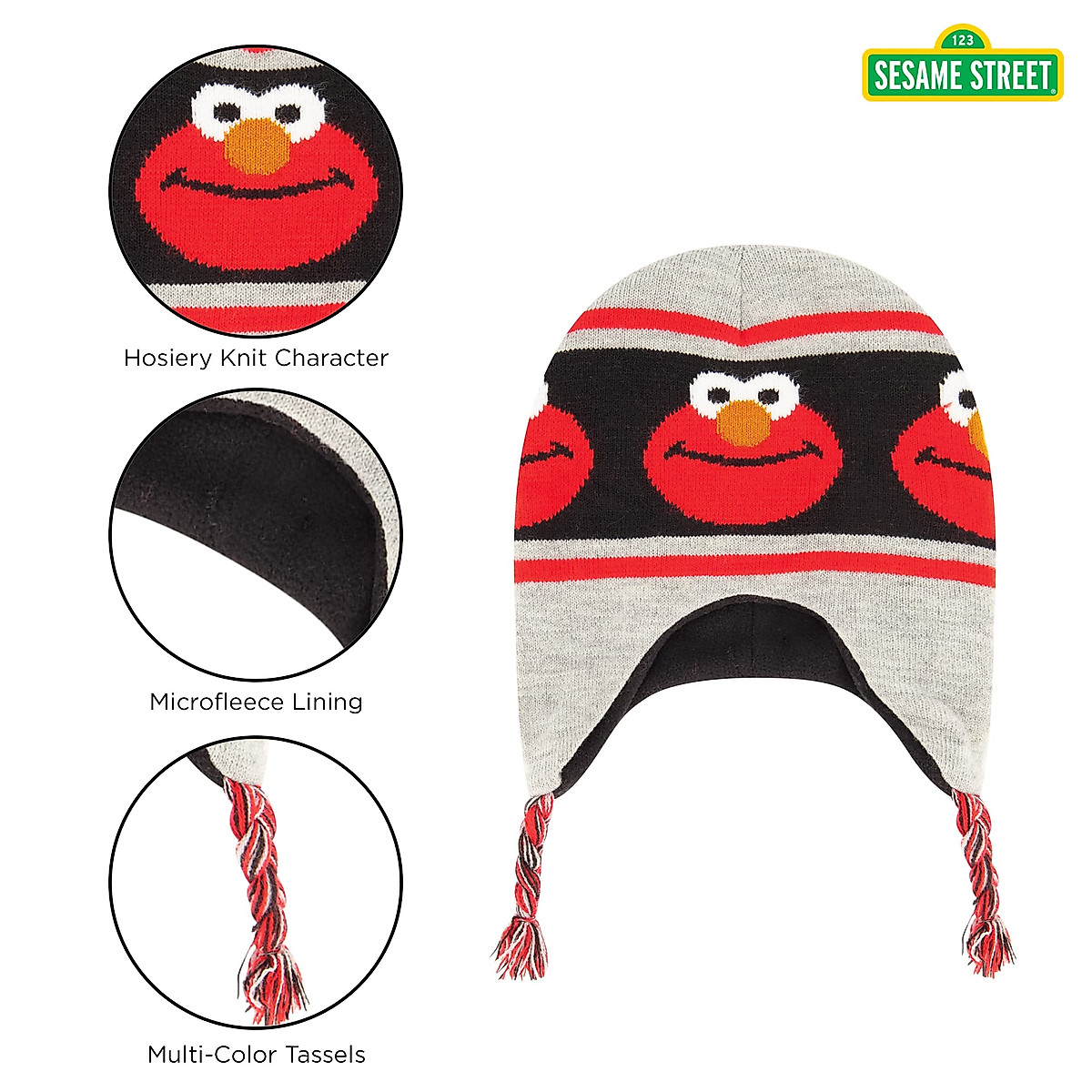 Sesame Street boys Elmo Toddler Winter and Mitten Set Beanie Hat, Elmo, 2-4T US
