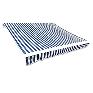 vidaXL Awning Top Canvas Blue&White 9' 10" x8' 2" Sunshade Patio Garden Canopy