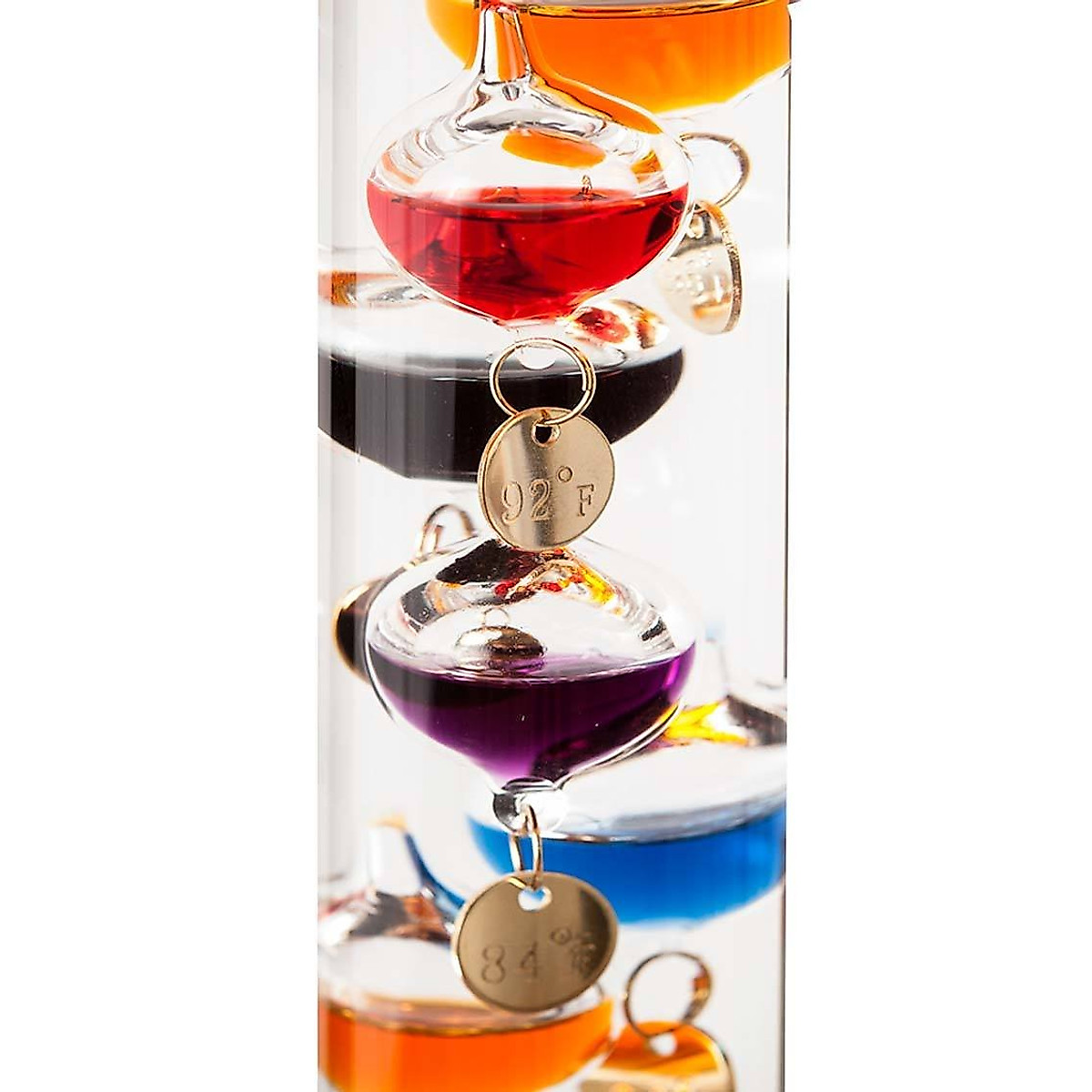 Galileo Glass Thermometer | 20-Inches Tall | Law of Physics | Indoor Room Temperature for Home House Office Desk Counter Tabletop | Holiday Gift Present