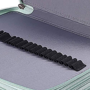 Shulaner 120 Slots Colored Pencil Case with Zipper Closure Large Capacity Green Rose Oxford Pen Organizer Flower Pencil Holder for Artist