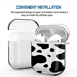 for AirPods Case - ZhuoGuan Clear Case for AirPods Soft TPU Protective Cover Case for AirPods 2 & 1 Wireless Charging Case Headphone Shockproof Cover with Keychain (Cow Point)