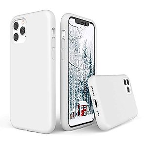 SURPHY Silicone Case Compatible with iPhone 11 Pro Case, Liquid Silicone Full Body Thickening Design Phone Case (with Microfiber Lining) for iPhone 11 Pro 5.8 inch (White)