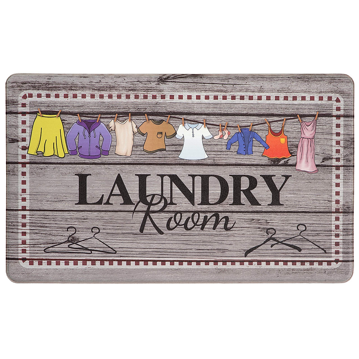 Rugshop Laundry Room Standing Mat 18" x 30" Gray