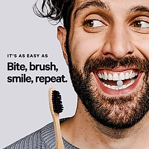 Bite Toothpaste Bits with Nano Hydroxyapatite - Eco and Travel-Friendly Whitening Toothpaste Tablets (Mint Charcoal)