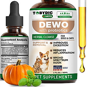 Tobydic Broad Spectrum Herbal Medicine with Probiotic for Cats & Dogs - Prevention & Treatment Helps to Remove Toxins and Parasites -Medication & Supplement Drops - Made in USA