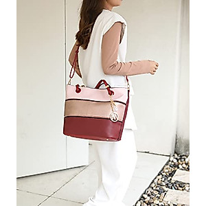 MKF Collection Tote Satchel Handbag for Women, Wristlet Wallet Set – PU Leather Bag – Top Handle Shoulder Purse