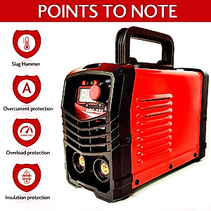 Mini Welding Machine 110V Plug, 225A Stick ARC Welder Machine IGBT Digital Smart VRD Hot Start with Wire、Tongs, Ground Wire, Clip, Mask and Gloves.fits Below 3.2mm Welding rods