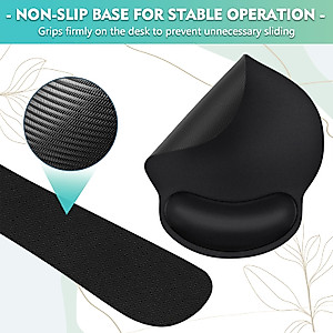 Ergonomic Mouse Pad with Wrist Support, Premium Memory Foam Keyboard Wrist Support Bar and Mouse Wrist Rest Pads Set- for Comfortable Typing &Wrist Pain Relief Mouse Pad with Wrist Support Bar