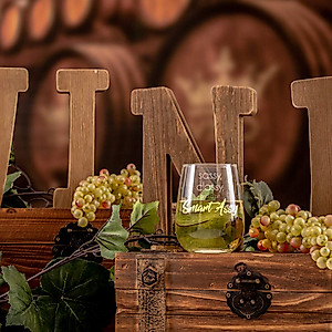 Funny Stemless Wine Glass 17oz with Funny Saying for Women. For the Sassy Classy and Smart Assy woman and best friend. Includes a Complimentary Food Vino Pairing Card