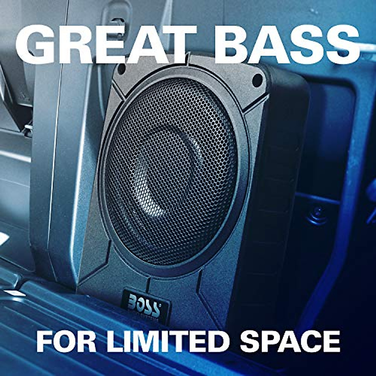 BOSS Audio Systems BAB8 Amplified Car Subwoofer - 800 Watts Max Power, Low Profile, 8 Inch Subwoofer, Remote Subwoofer Control, Great for Vehicles That Need Bass But Have Limited Space