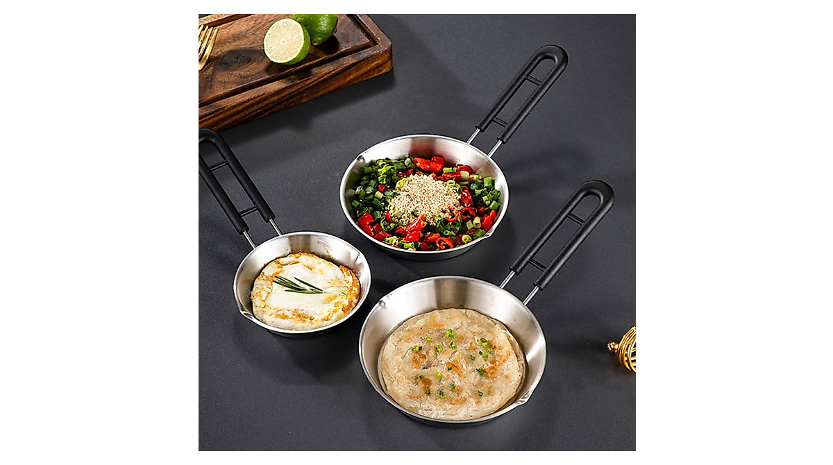 BESTonZON Mini Fry Pan - Versatile Stainless Steel Skillet