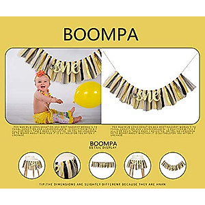 Bee Theme High Chair Banner - Baby First Birthday Party Banner - Smash Cake Photo Prop - 1st Birthday Photo Backdrop (Bee)