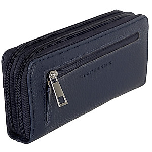 New Stone Mountain Wallet & Checkbook Purse Bag Genuine Leather Navy 2 Piece