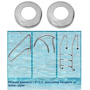 DGBRSM 2pcs Stainless Steel Pool Ladder Rings for 1.9" Inground Pool & Spa Ladder Handrail Tubing