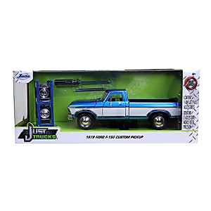 Jada Toys Just Trucks 1:24 1970 Ford F-150 with Rack Die-cast Car Candy Blue, Toys for Kids and Adults