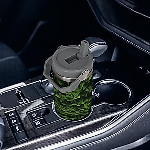 WITHSBKK 30oz Car Cup Hedge Printed with Portable, Stainless Steel Travel Mug, Vacuum Insulated Tumbler And Straw, Leakproof for Car & Outdoor, UV Printed Design