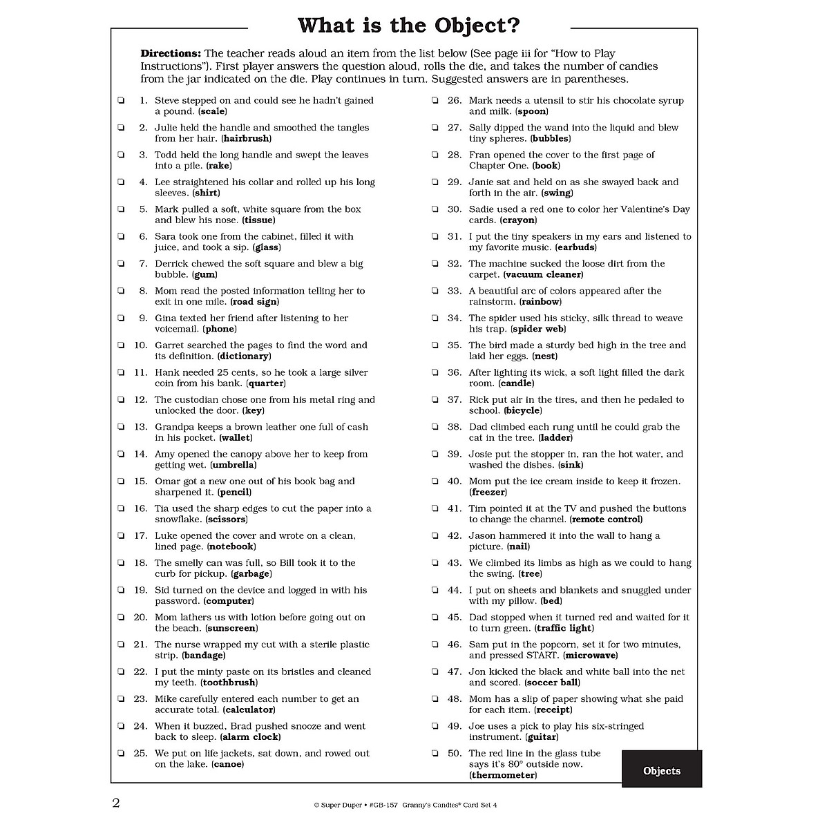 Super Duper Publications | Granny's Candies® Vocabulary & Word Meaning Game Inferences Cards (Add-On Set 4) | Educational Learning Resource for Children