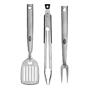 Kingsford Heavy Duty BBQ Tool Set - Fork, Tong, & Spatula - Deluxe Stainless Steel Grill Utensils - Grilling Tools for The BBQ Grill Master or Beginner Griller