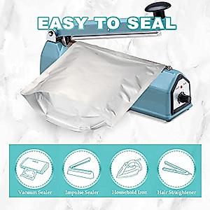 SHXWELL 50pcs 1 Quart Mylar Bags for Food Storage, 7"x10" 10 Mil Stand-Up Zipper Pouches Resealable and Heat Sealable for Long Term Food Storage(7"x10", Extra Thick)