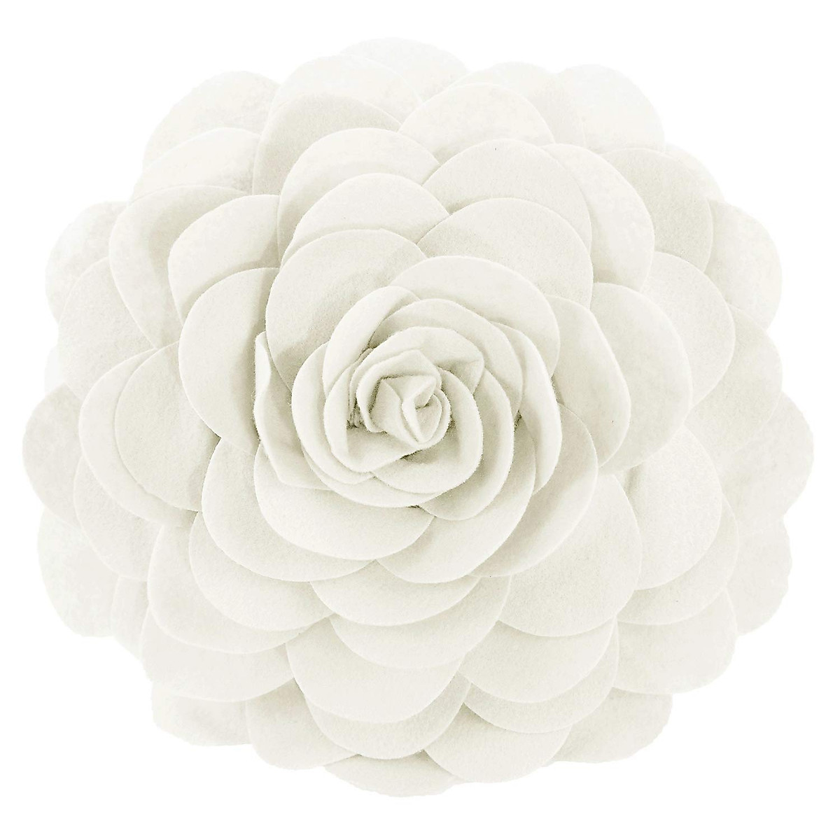 Fennco Styles Eva's Flower Garden Decorative Throw Pillow Cover 16" Round - Ivory Floral Accent Pillow Case for Home, Couch, Bed, Living Room, Holiday and Office Décor