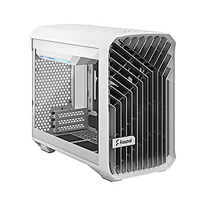 Fractal Design Torrent Nano White - Clear Tint Tempered Glass Side Panel - Open Grille for Maximum air Intake - 180mm PWM Fan Included - Type C - mITX Airflow Mini Tower PC Gaming Case