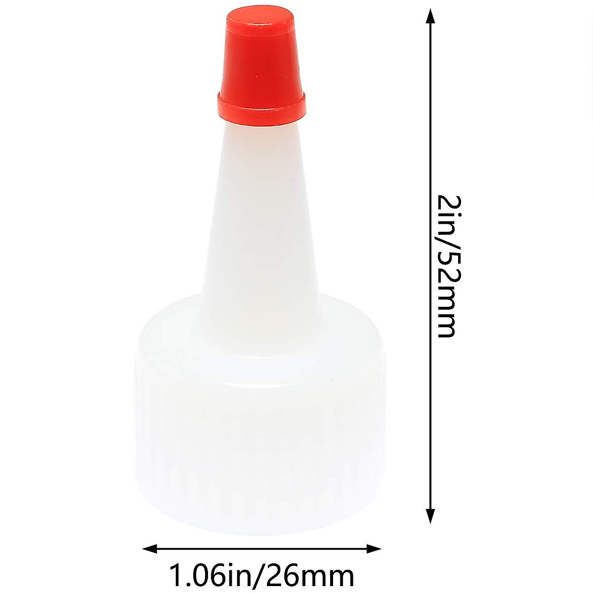 Lind Kitchen 25PCS 24mm Red-Tip Caps Plastic Bottle Caps Yorker Dispensing Cap Red Pointed Mouth Bottle Cap for Squeeze Bottles Glue Bottles