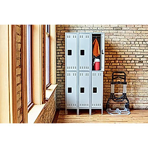 Safco Products Double Tier Locker, 3 Column, Gray