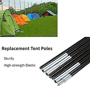 Tent Pole Support, 2 pcs 7 Sections Outdoor Camping Fiberglass Tent Pole Replacements Rod Double Tent Pole Support Frames Kit Tent Support Replacement Accessories for Camping Backpacking Hiking