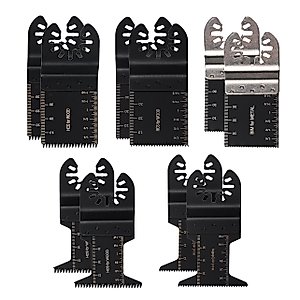HIFROM 10PCS Mixed Metal/Wood Oscillating Multitool Quick Release Saw Blades Compatible with Fein Multimaster Porter Cable Bosch Dremel Craftsman Multi Tool