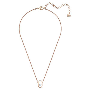 SWAROVSKI Sparkling Dance North Pendant Necklace, Clear Round Cut Crystals on a Rose-Gold Tone Finish Cage Setting, Part of the Sparkling Dance Collection